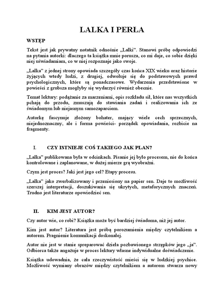 Lalka I Perła | PDF