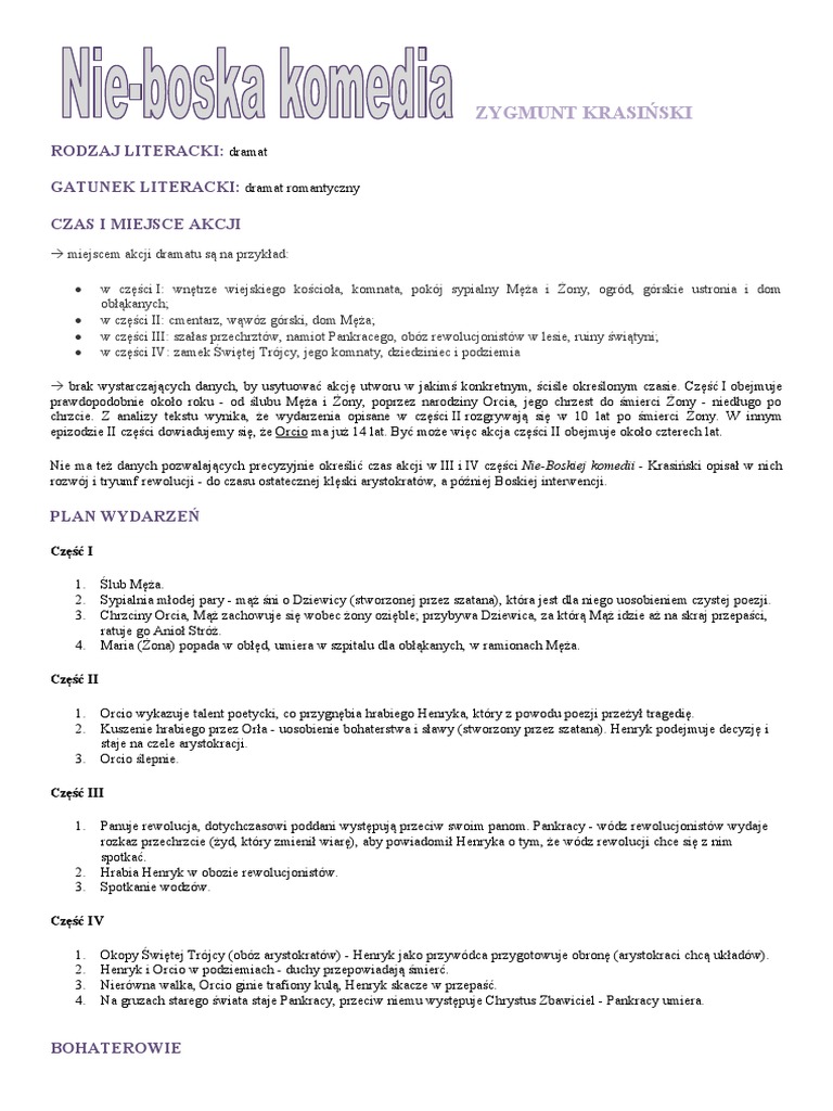 Nie Boska Komedia | PDF