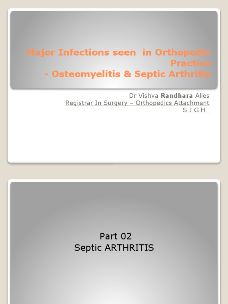 Septic Arthritis Upgraded | PDF | Osteoarthritis | Sepsis