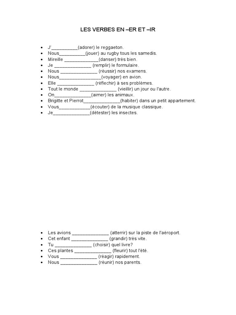 Ejercicio Verbos Er Ir | PDF | Méthodes et références pédagogiques