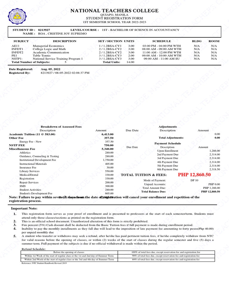 BSA Subjects | PDF | Fee | Tuition Payments