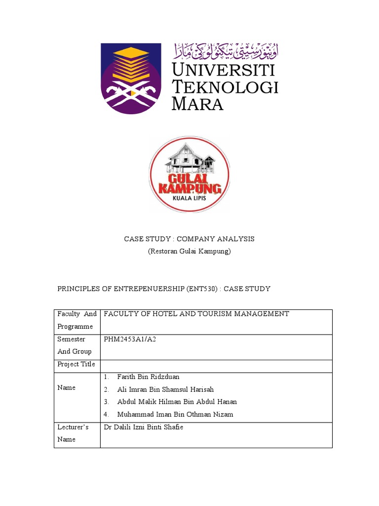 ENT530 Group Assignment | PDF | Restaurants | Social Media