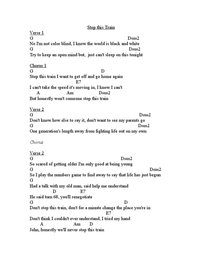 Stop This Train | PDF