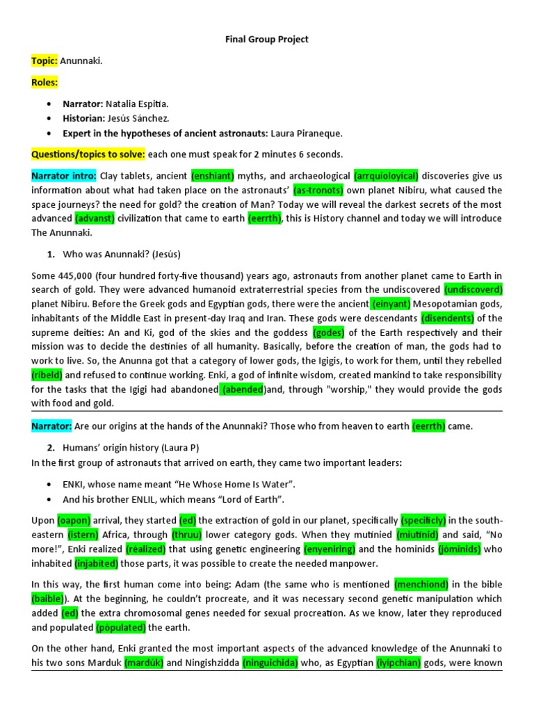 Annunakis Presentation | PDF | Deities | Religious Belief And Doctrine