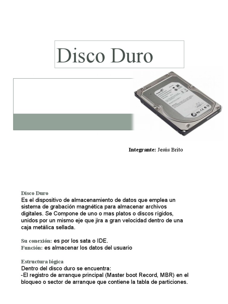 Disco Duro - JESUS BRITO | PDF | Disco duro | Unidad de estado sólido