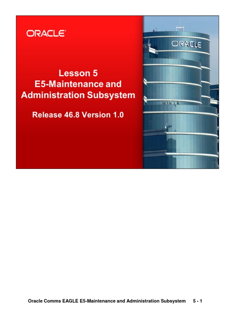 Lesson05 - E5-Maintenance and Administration Subsystem V1 | PDF | Computer Science | Physical ...