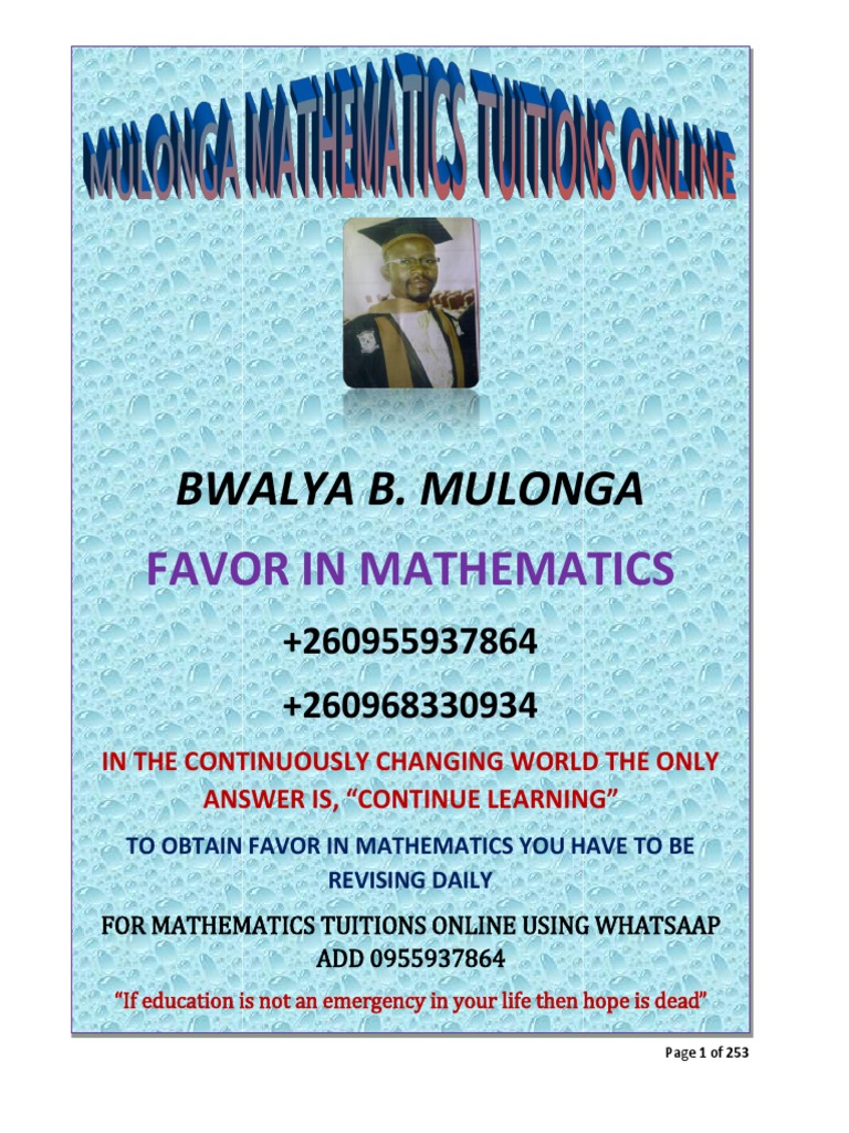 Maths Pamphlet | PDF | Quadratic Equation | Elementary Mathematics