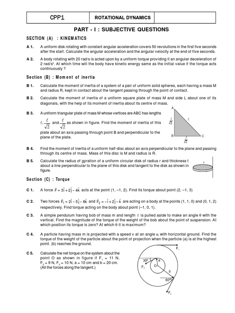CPP1 Rotationaldynamics | PDF | Rotation Around A Fixed Axis | Angular Momentum