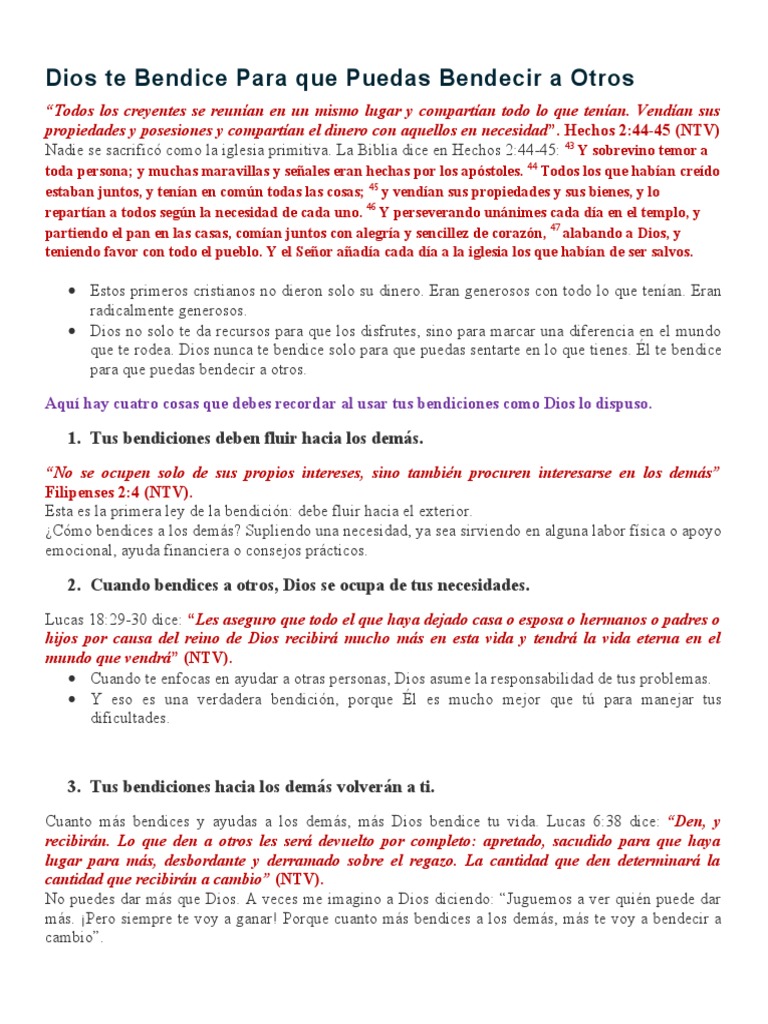 Dios Te Bendice para Que Puedas Bendecir A Otros | PDF | Bendición