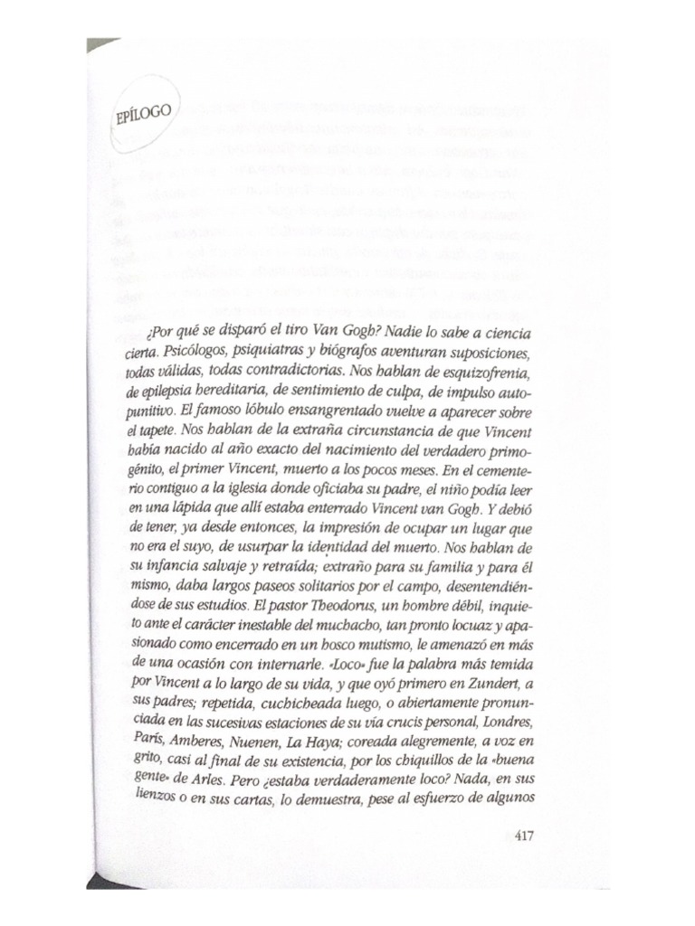 Cartas a Theo. Epílogo | PDF