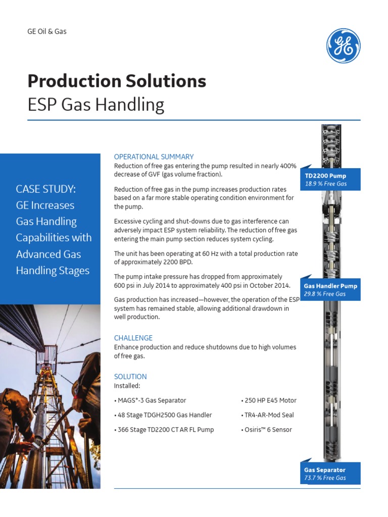 Bhge Esp Gas Handling Case Study | PDF | Pump | Gases