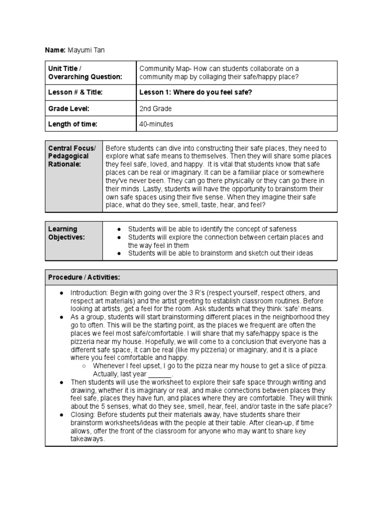 Community Mural Lesson Plan 1-4 | PDF | Collage | Cognition