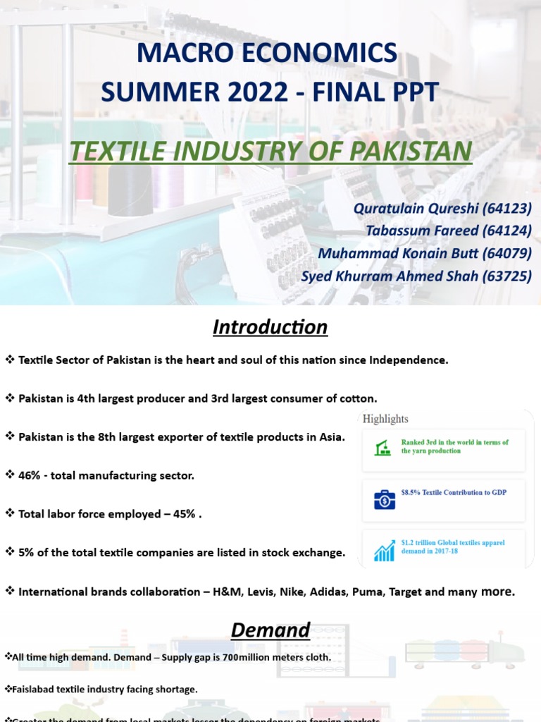 Economics - Textile Industry of Pakistan | PDF | Textile Industry ...