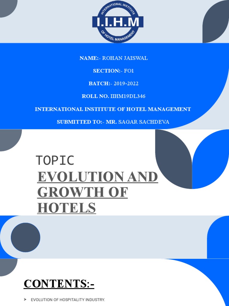 Evolution of the Hospitality Industry | PDF | Hotel | Inn