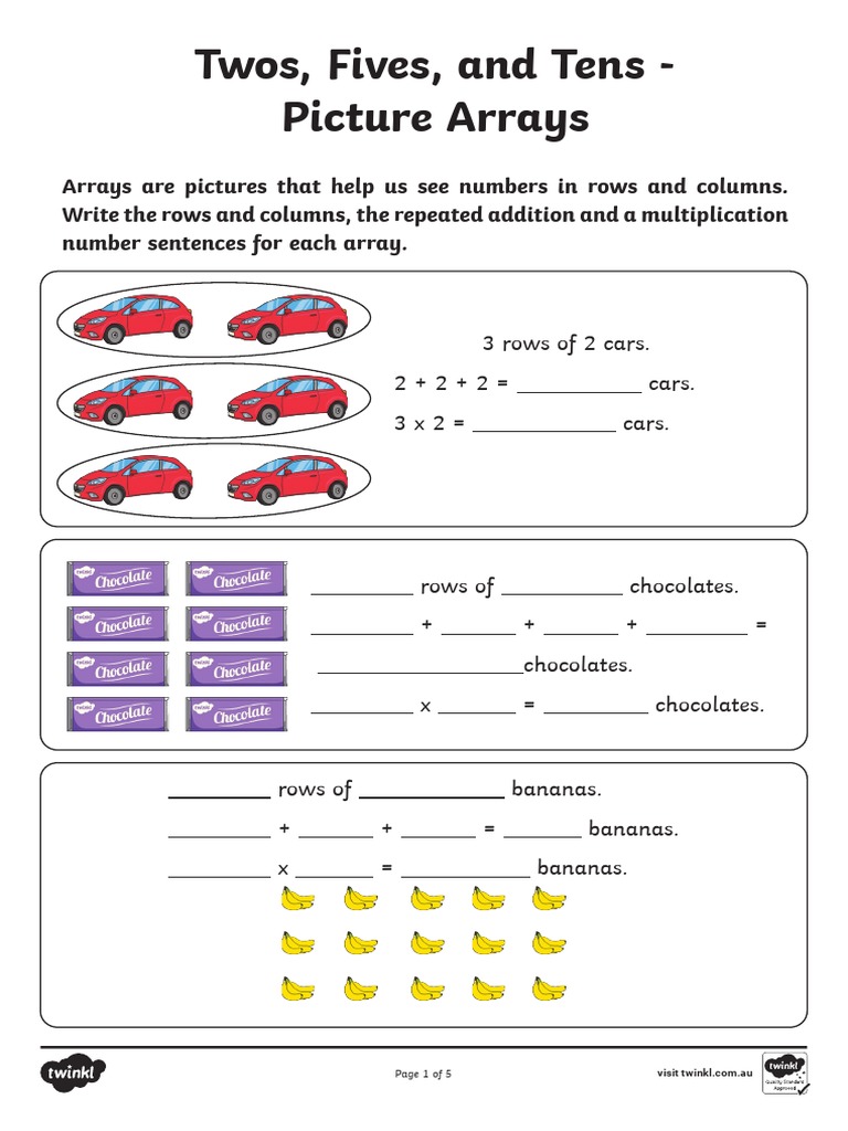 Picture Arrays for Multiplication | PDF
