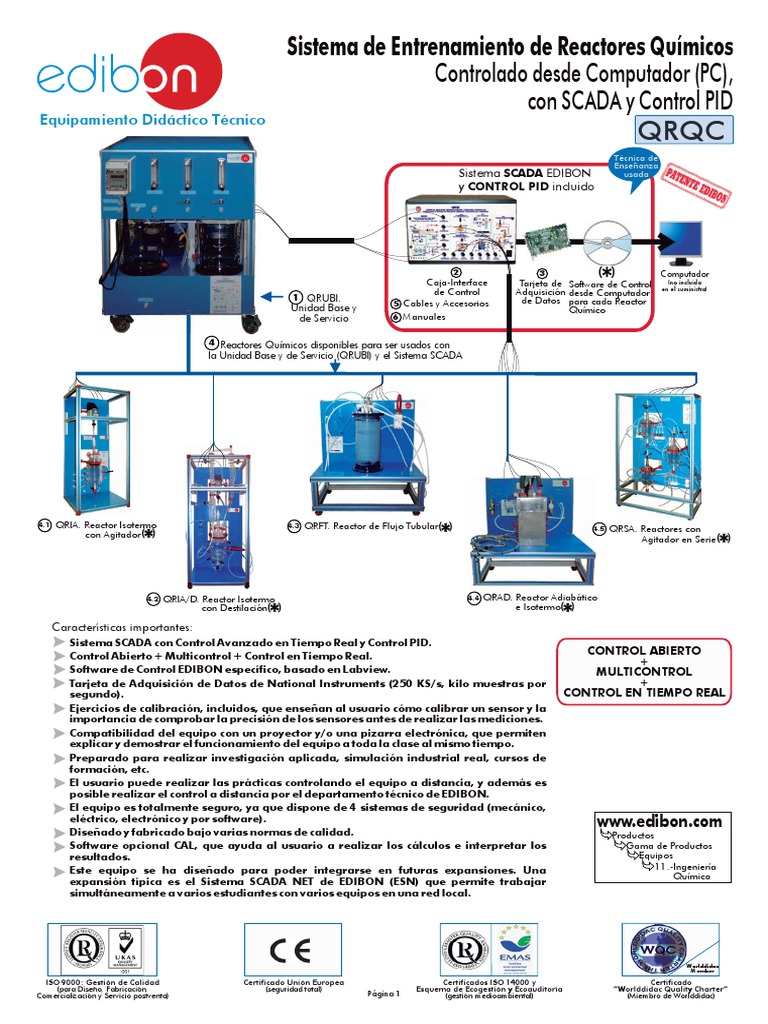 Sistema de Entrenamiento de Reactores Químicos Controlado Desde Computador (PC), Con SCADA y ...