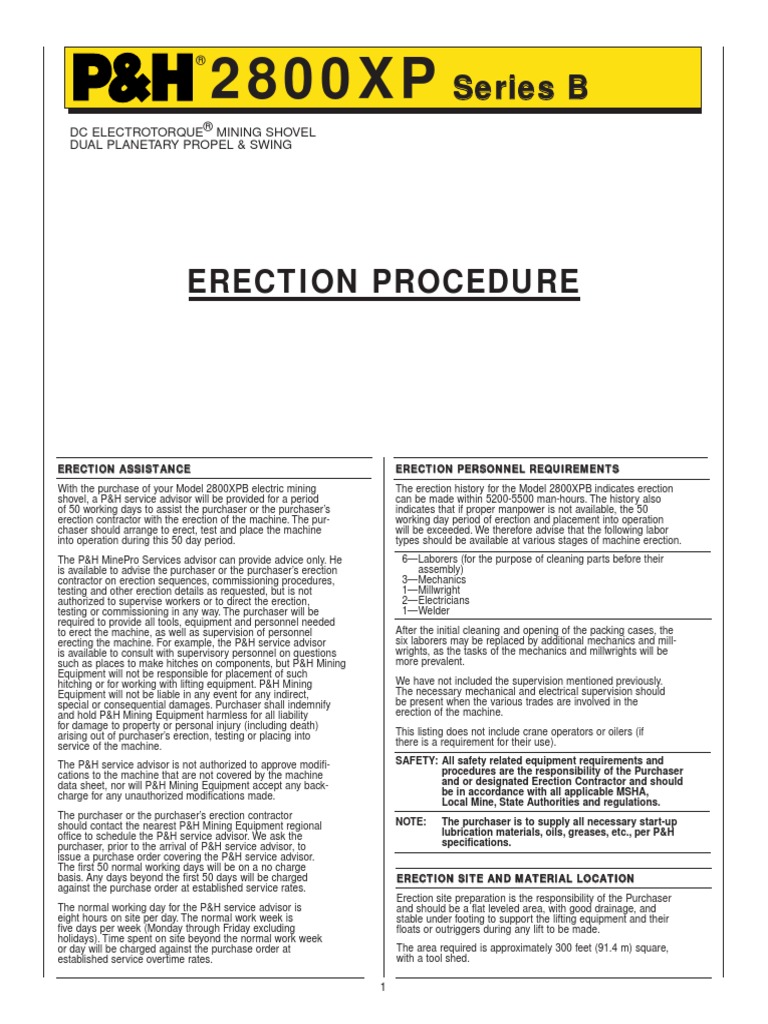 Attachment S1 - Erection Procedure 2800XPB | PDF | Crane (Machine) | Manufactured Goods
