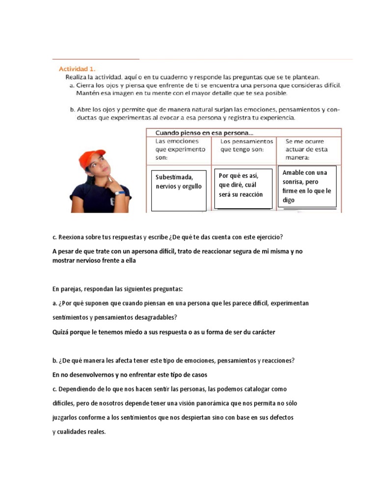 Mis Reacciones Ante Personas Que Me Parecen Dificiles | PDF