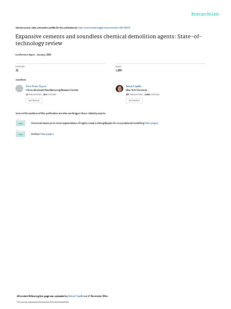 Expansive Cements and Soundless Chemical Demolitio | PDF | Concrete ...