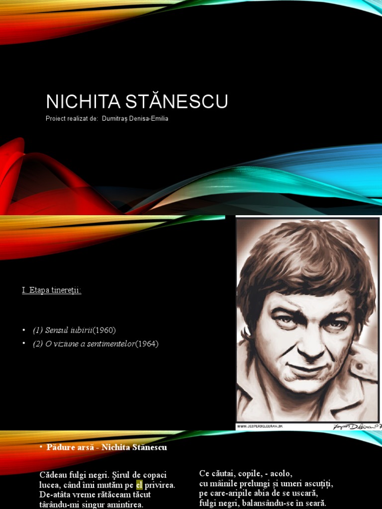 Nichita Stănescu: Proiect Realizat De: Dumitraș Denisa-Emilia | PDF