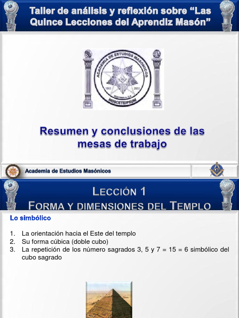 Herramientas y Lecciones del Aprendiz Masón | PDF | Masonería | Los ...