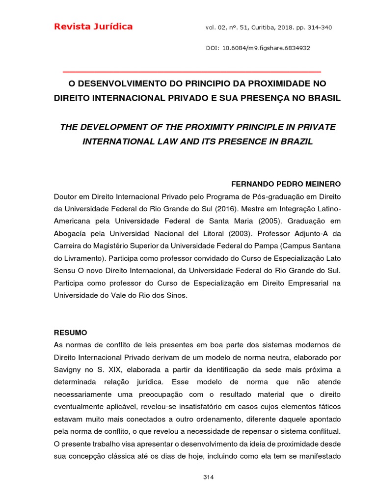 Artigo o Desenvolvimento Do Principio Da Proximidade No Direito ...