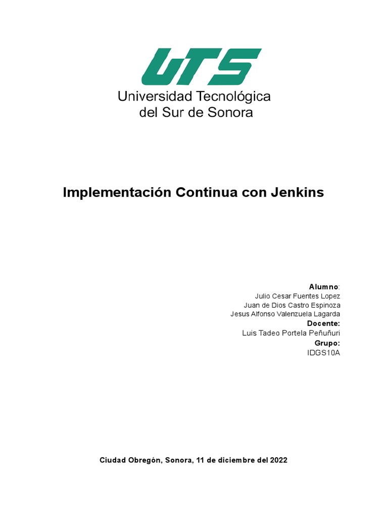 Implementación Continua Con Jenkins | Descargar gratis PDF | Ventana ...