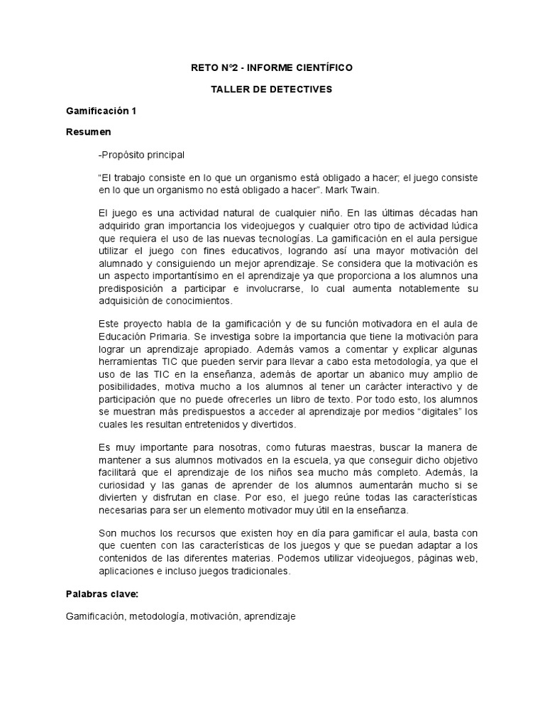 Documento RETO 2 | PDF | Aprendizaje | Ciencia cognitiva