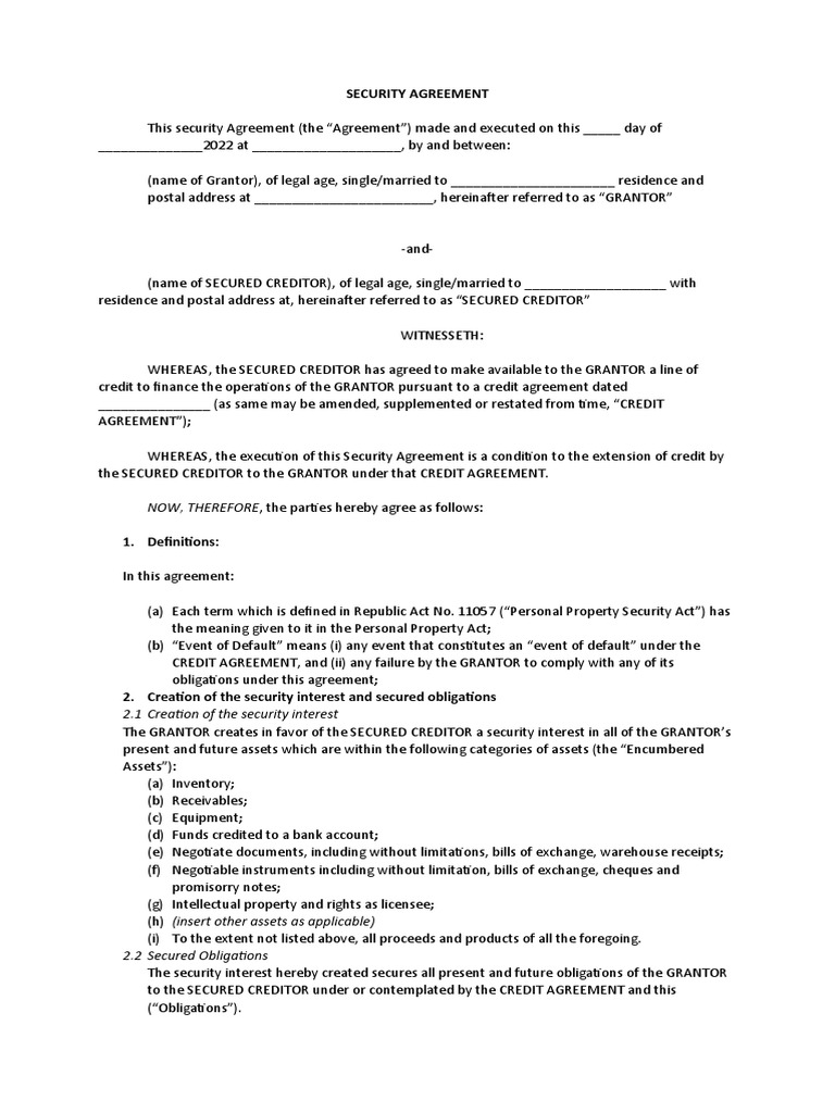 Security interest-ALL PROPERTY | PDF | Security Interest | Credit