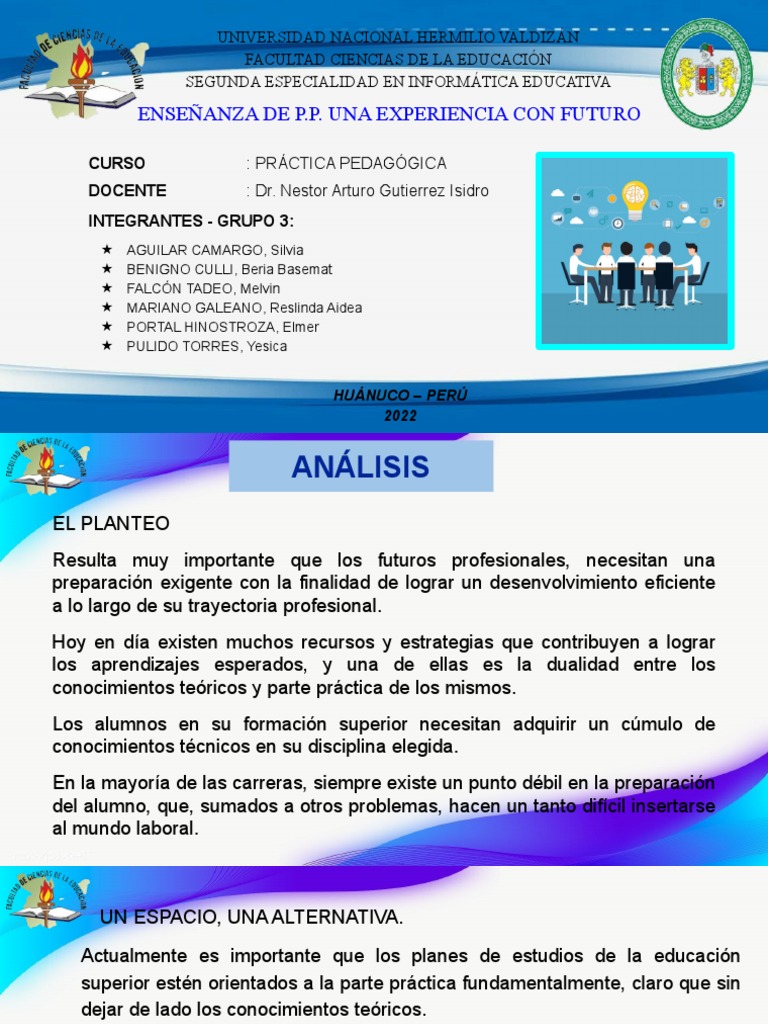 Enseñanza de PP Exp. Con Futuro - Grupo N°3 | PDF | Método de enseñanza | Aprendizaje