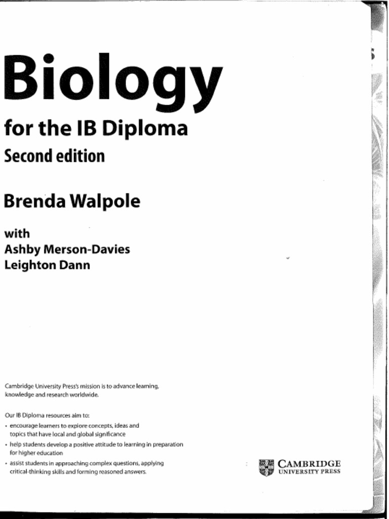 Ib Biology 2014 Edition Cambridge | PDF