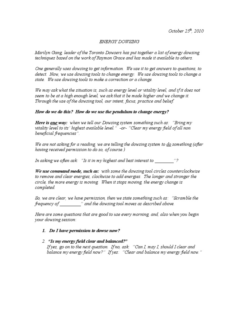Dowsing The Raymon Way | PDF | Dowsing | Cognitive Science