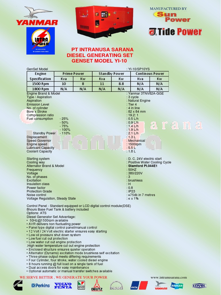 Yanmar 10 KVA | PDF | Engines | Diesel Engine