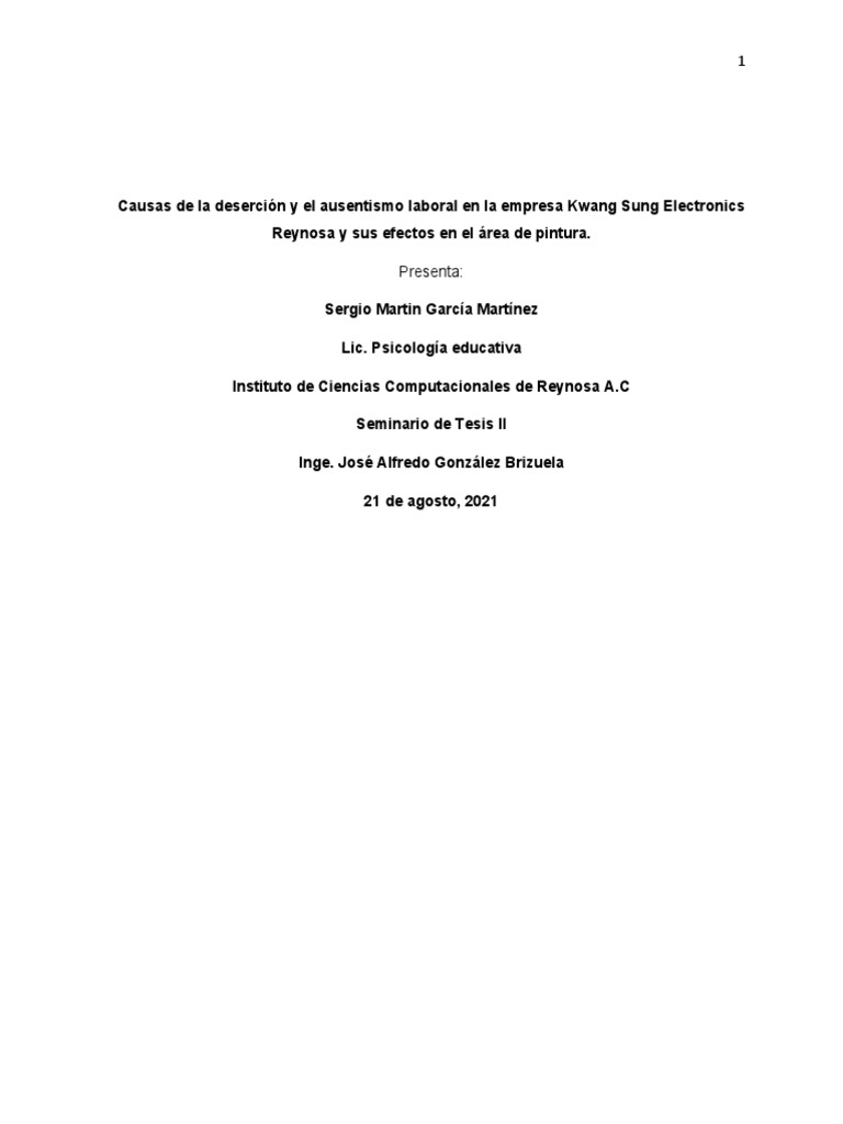 Proyecto Desercion Laboral | PDF | Business | Motivacional