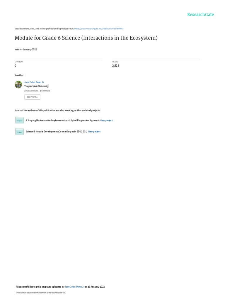 Science 6 Module Pdf Coral Reef Mangrove