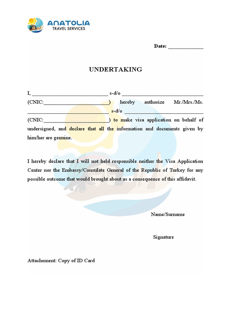 Family Undertaking Form | PDF | Law