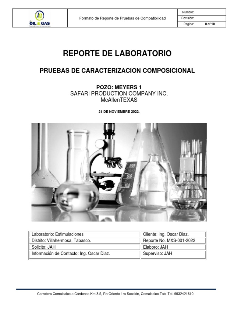 POZO MEYERS No. 1. REPORTE LAB VHSA COMPOSICIONAL | PDF | Gasolina | Química