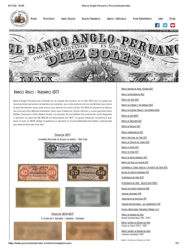 Banco Anglo-Peruano - Peruvianbanknotes 1873 | PDF | Dinero | Moneda