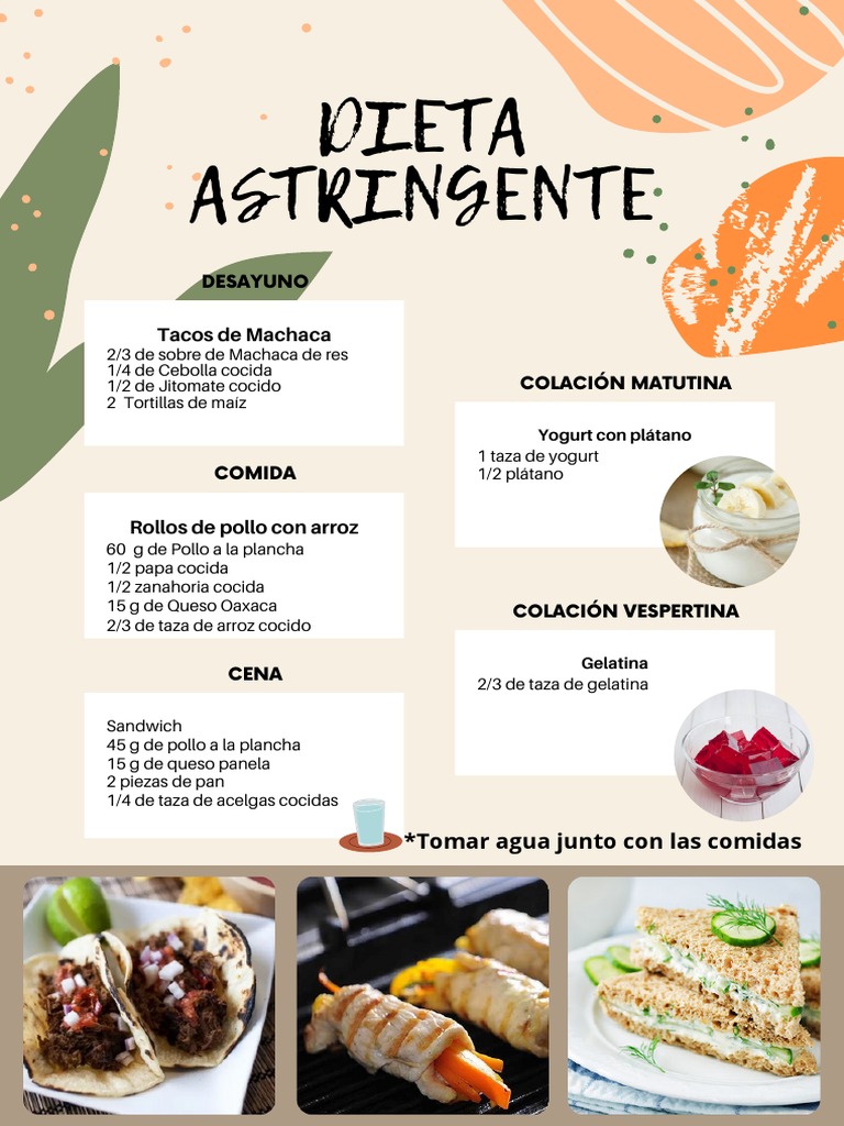 Ejemplo Dieta Astringente | PDF