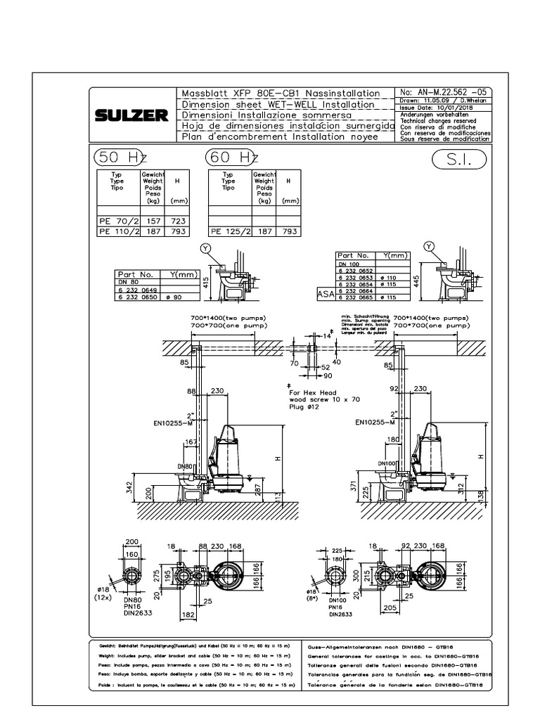 Dimensions XFP80E CB1 Oil Cooled (Wet Pit) | PDF