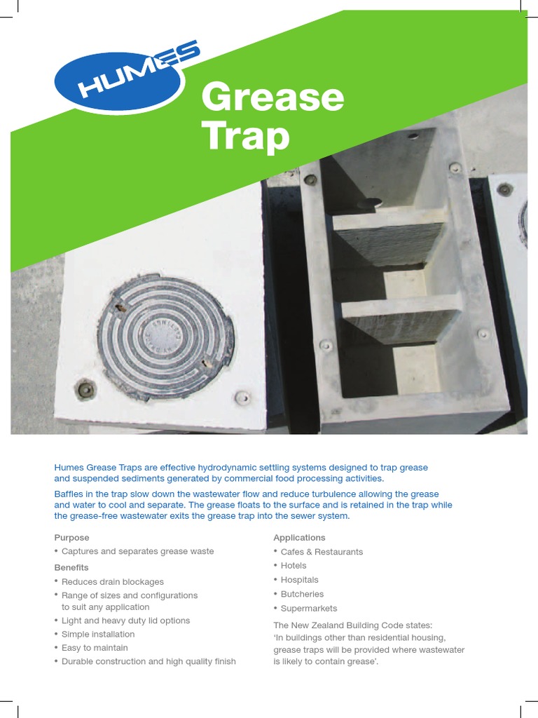 Humes Concrete Grease Traps Brochure | PDF | Storm Drain | Hydraulic ...