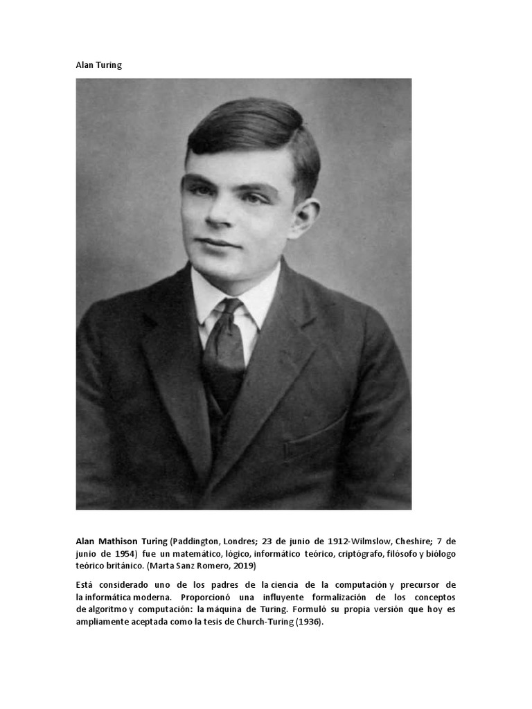 Alan Turing: Pionero de la Computación | PDF