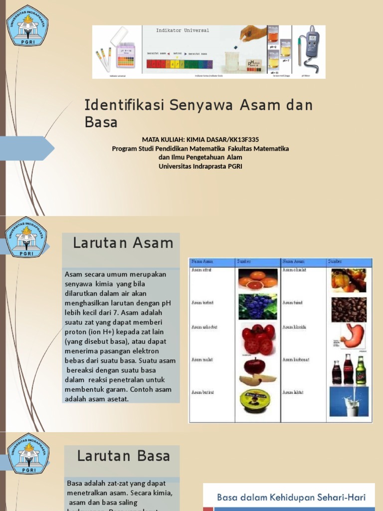 Kimia Dasar 12 Identifikasi Asam Dan Basa | PDF