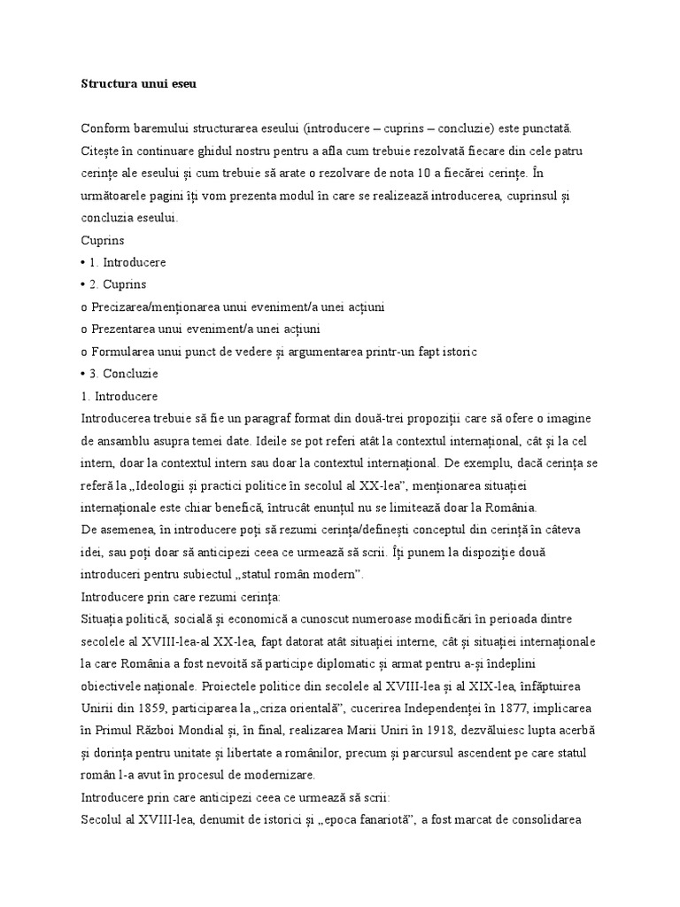 Structura Unui Eseu | PDF