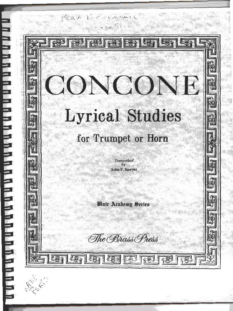 Concone - Lyrical Studies For Trumpet or Horn | PDF