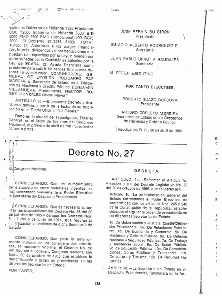 Decreto 27 Creacion de La SDP | PDF