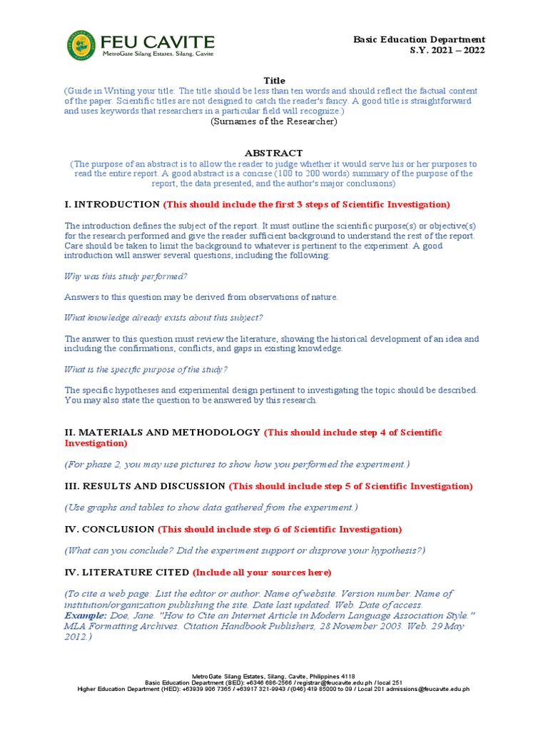 Scientific Paper Template and Guide | PDF | Scientific Method | Science