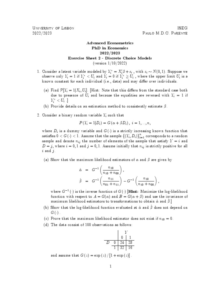 Exercises2 2022 2023v1 | PDF | Probability Theory | Statistical Theory