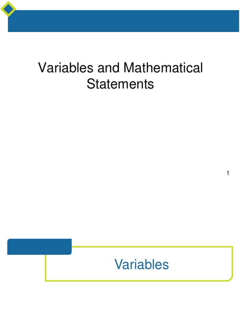 2 Variables and Mathematical Statements | PDF | Numbers | Variable ... 2 Variables and Mathematical Statements | PDF | Numbers | Variable ...