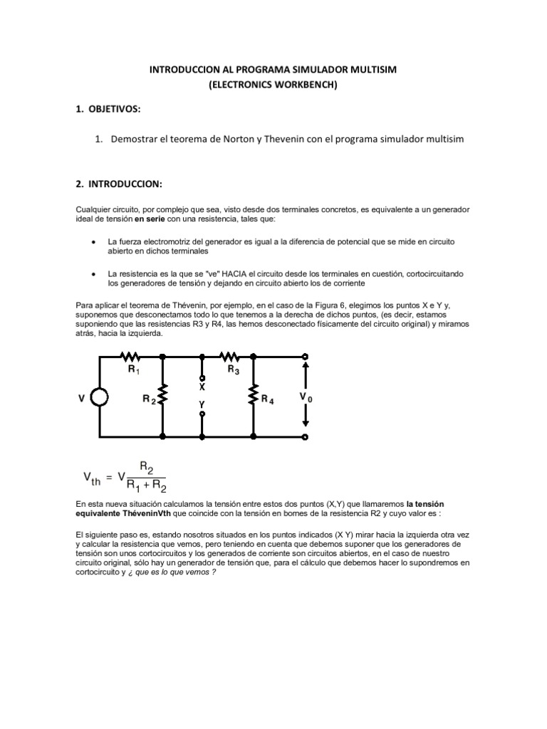 Informe Multisim Thevenin | PDF